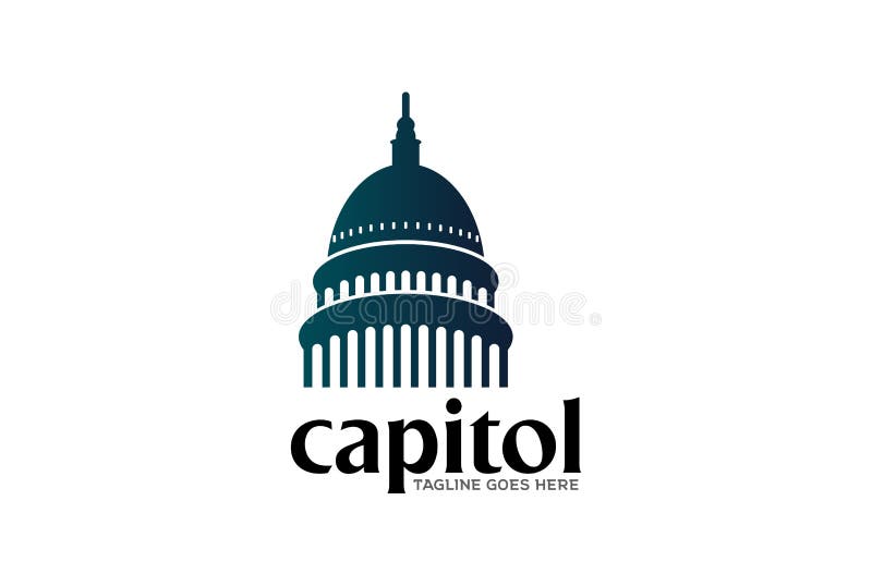 Modern Simple American Government Capitol Building Logo Design Vector ...