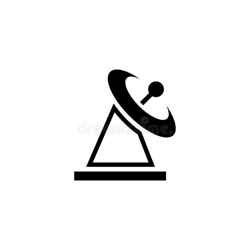 Modern, Simple Black Satellite Dish Icon Vector Illustration Stock ...