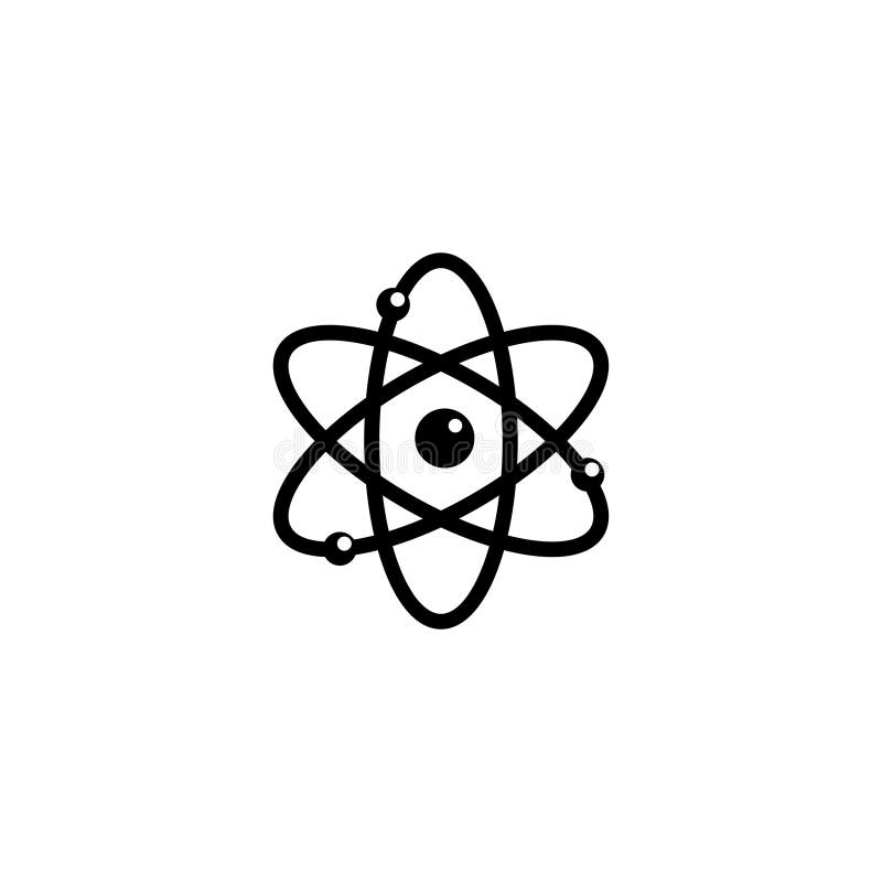 Modern, Simple, Black and White Atom Icon Representing Scientific ...