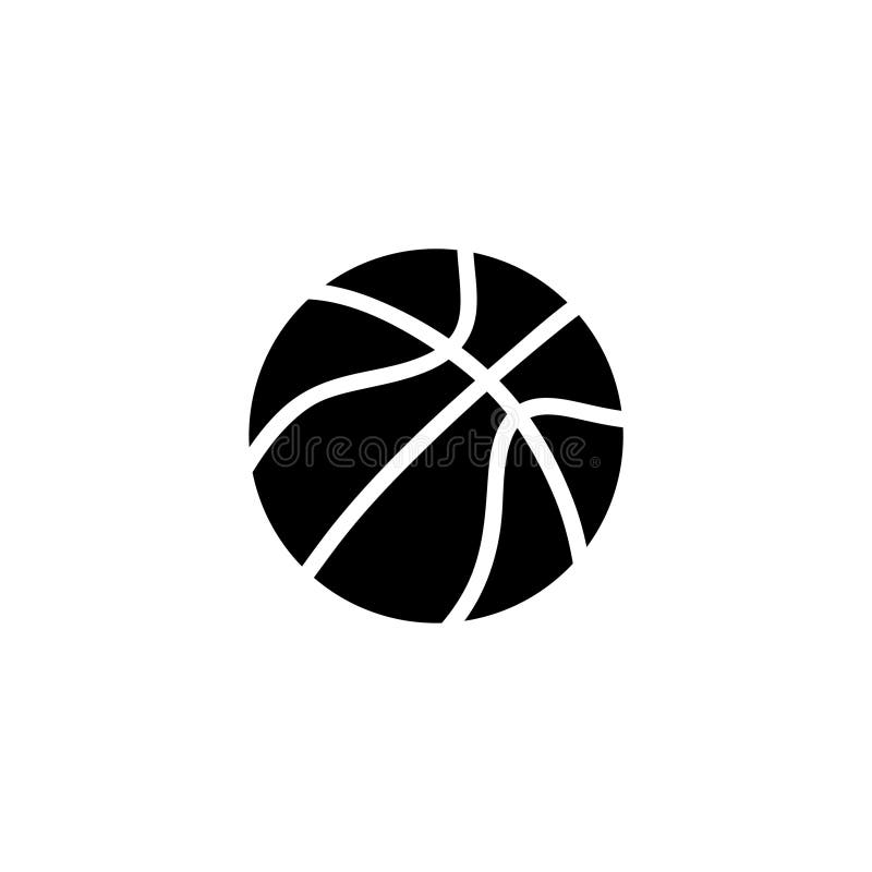 Modern, Simple Black and White Vector Icon of a Basketball Stock Vector ...