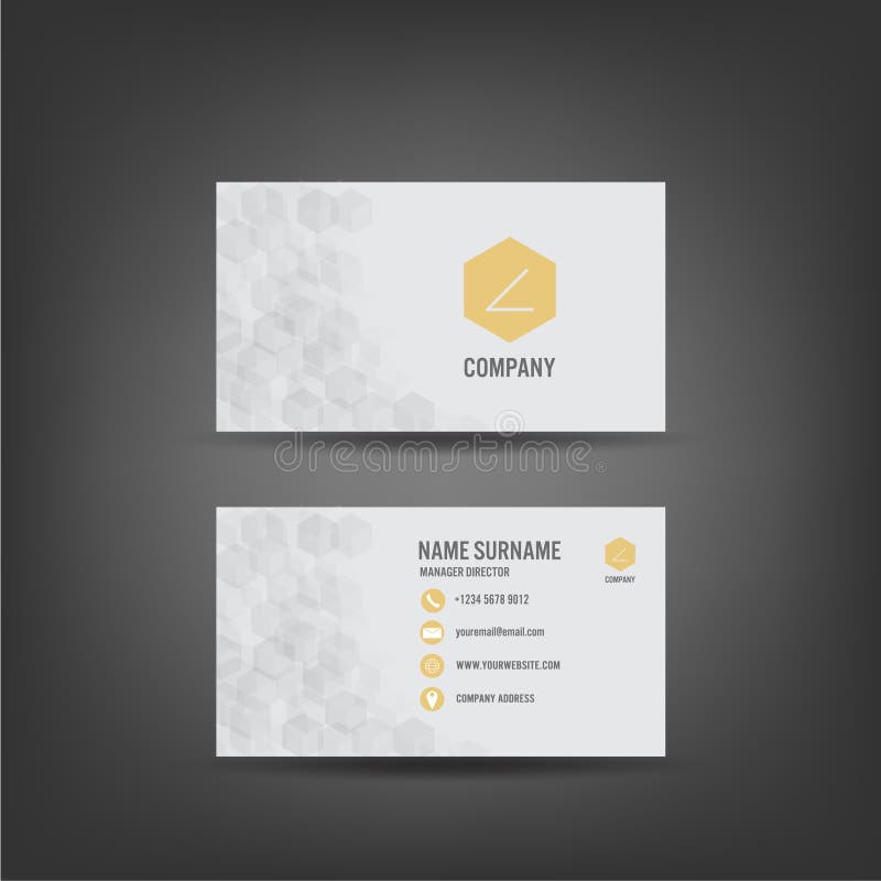 Modern Simple Business Card Template with Flat User Interface, V Stock ...