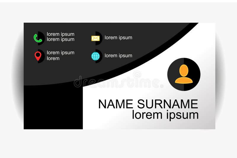 Modern Simple Business Card Template with Flat User Interface. Vector ...