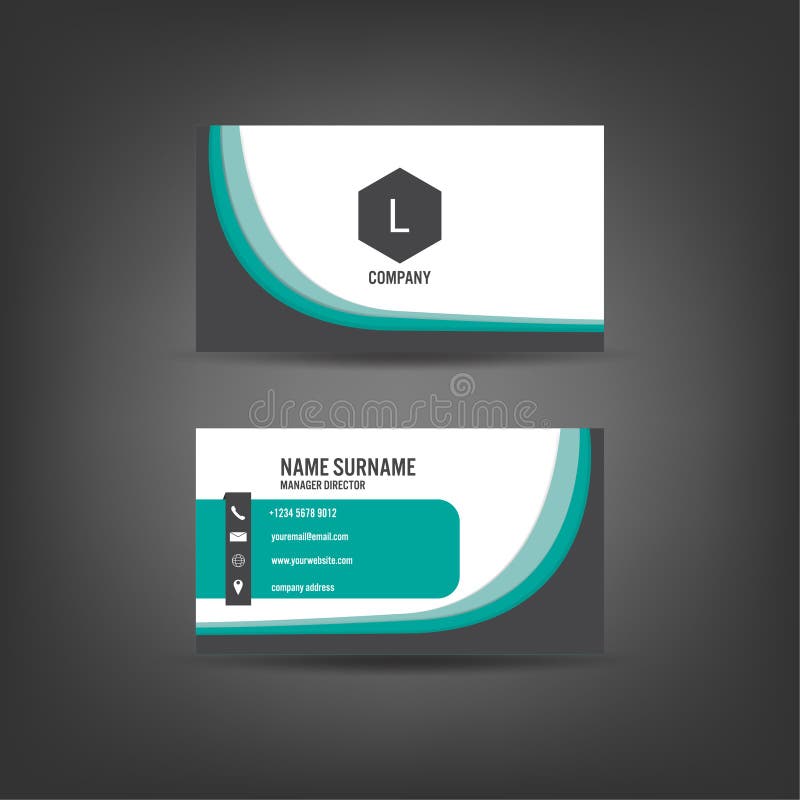 Modern Simple Business Card Template with Flat User Interface, V Stock ...