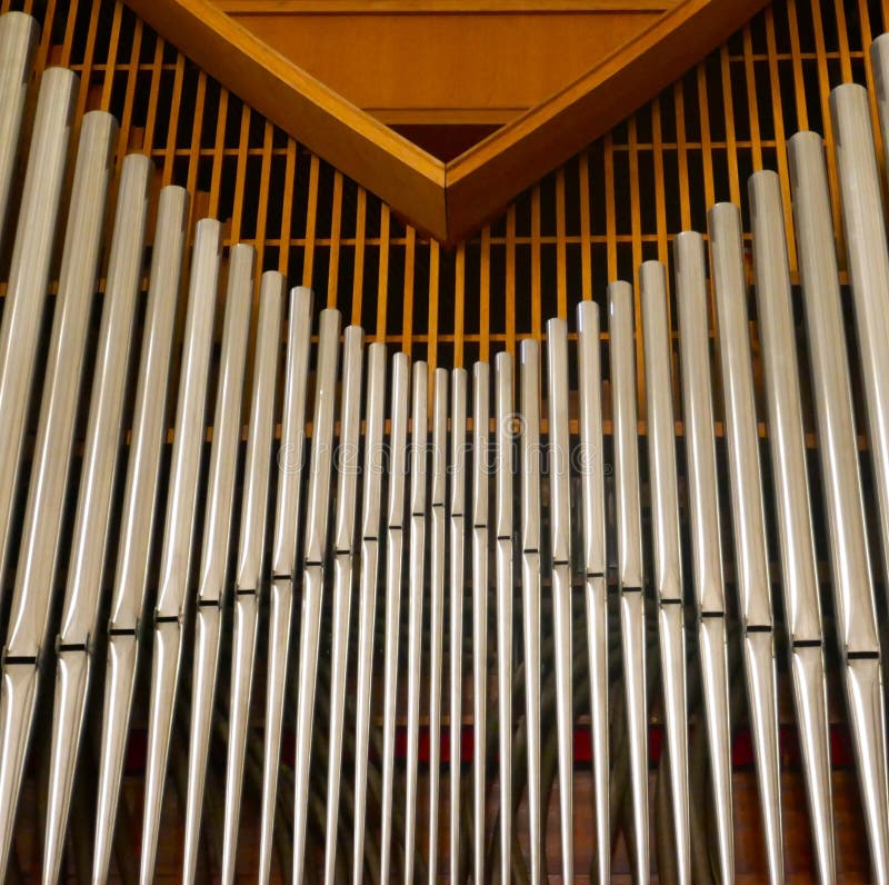 Modern, Simple Church Organ Set in a Wooden Frame Stock Photo - Image ...