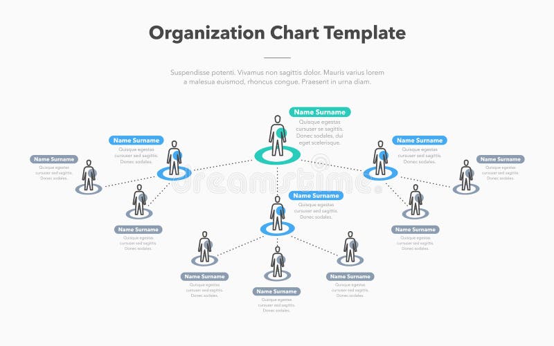 Modern Simple Company Organization Hierarchy Schema Template with Place ...