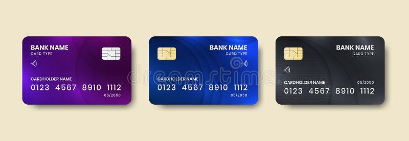 Modern Simple Design Gradient Color Bank Card Template Design Set Stock ...
