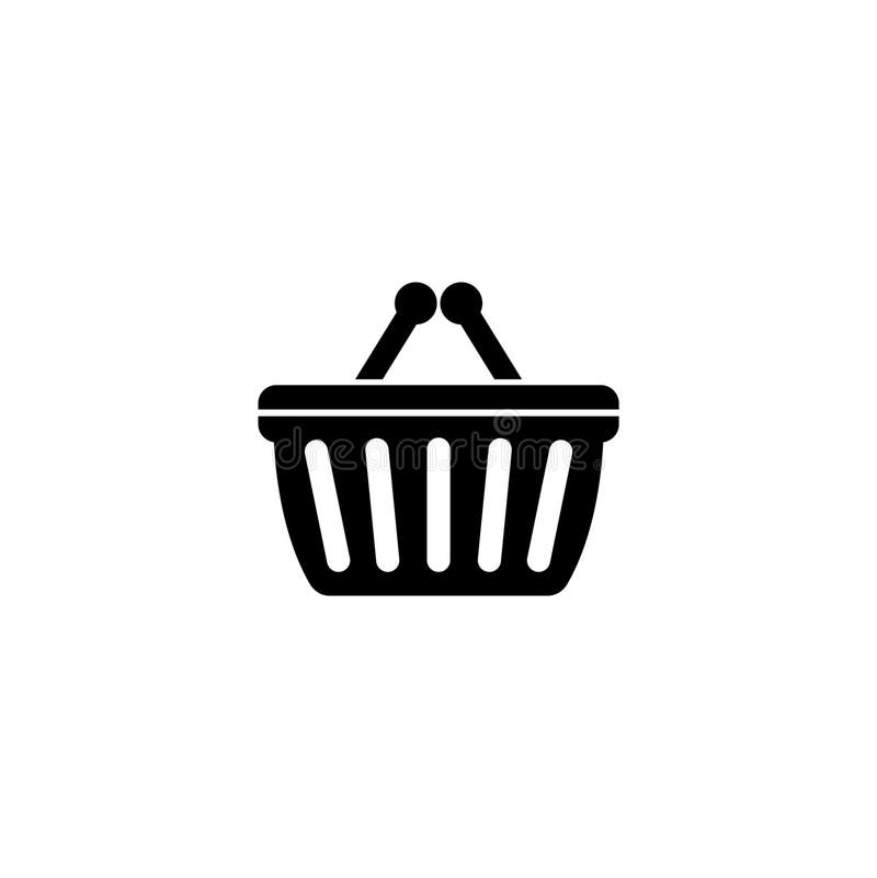 Modern, Simple, and Elegant Black Shopping Basket Icon, Perfect for ...