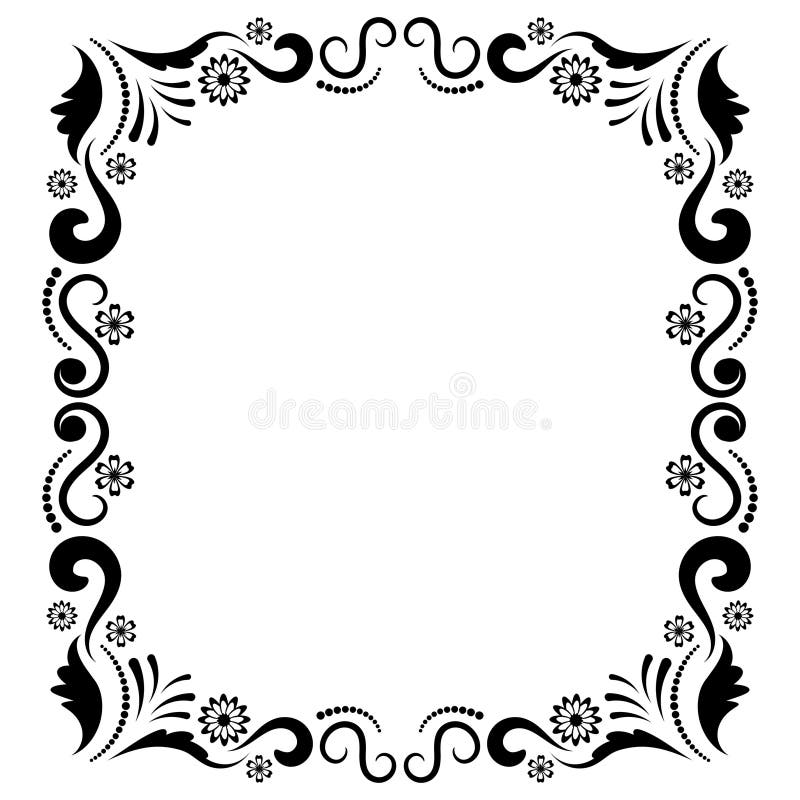Modern Simple Floral Border Template Stock Vector - Illustration of ...