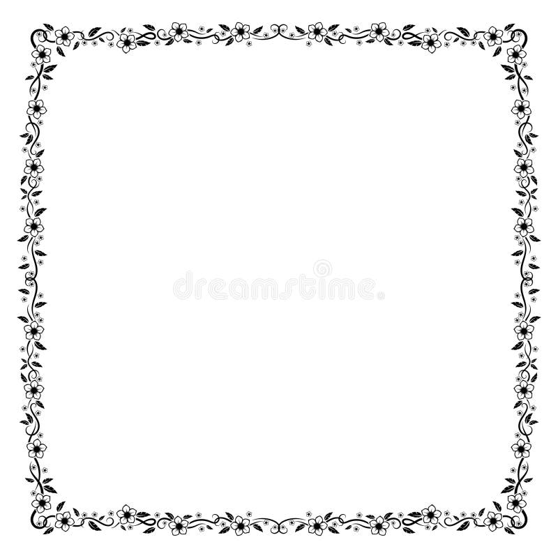 Modern Simple Floral Border Template Stock Illustration - Illustration ...