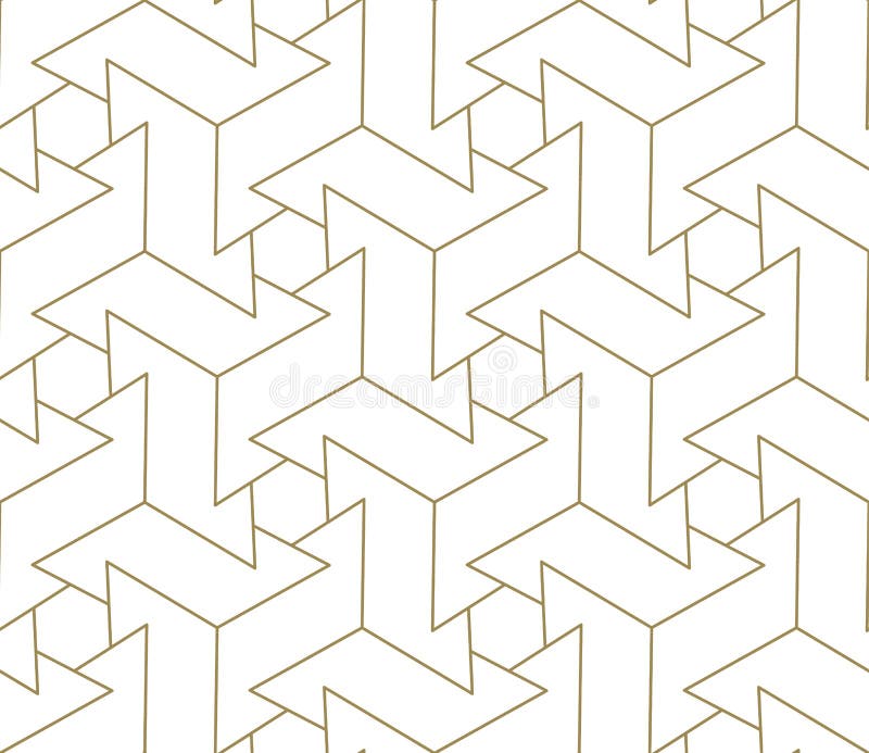 Modern Simple Geometric Vector Seamless Pattern with Gold Line Texture ...