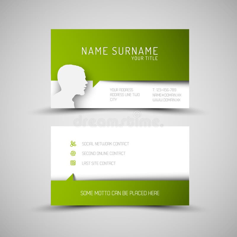 Modern Business Card Template with Flat Mobile User Interface Stock ...