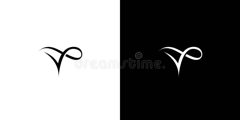 Modern and Simple Handwritten Letter V Initials Logo Design Stock ...