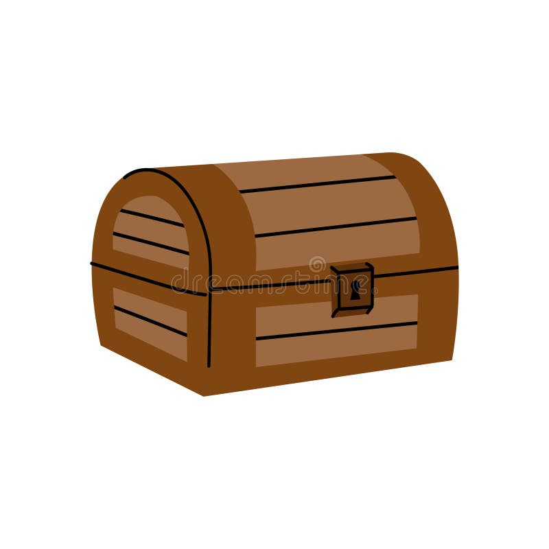 A Modern Simple Illustration of a Wooden Treasure Chest. Stock Vector ...
