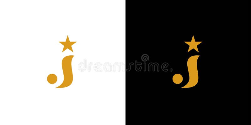 Modern and Unique J Star Letter Initials Logo Design Stock Vector ...