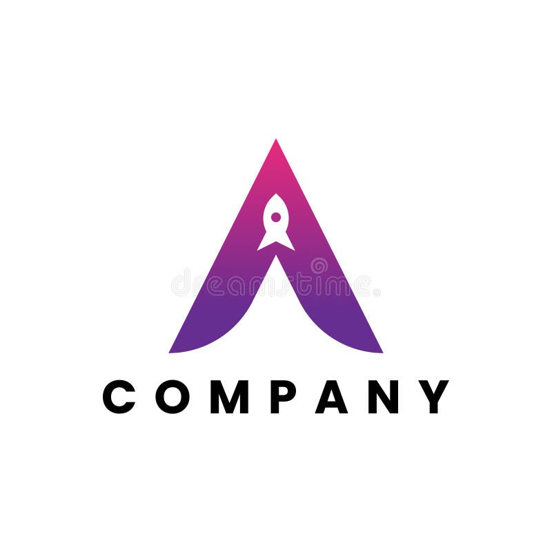 Letter a or Arrow with Rocket Logo Design Stock Vector - Illustration ...