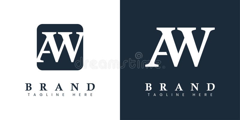 Modern and Simple Letter AW Logo, AW or WA Initials Stock Illustration ...