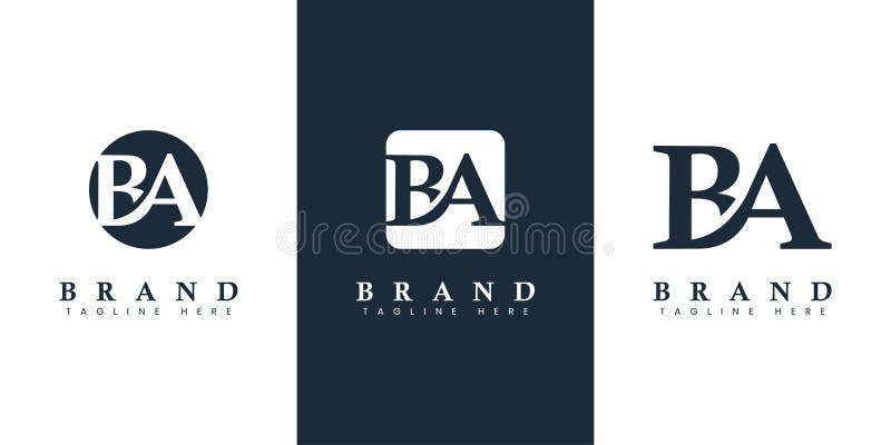Modern and Simple Letter BA Logo, BA or AB Initials Stock Illustration ...