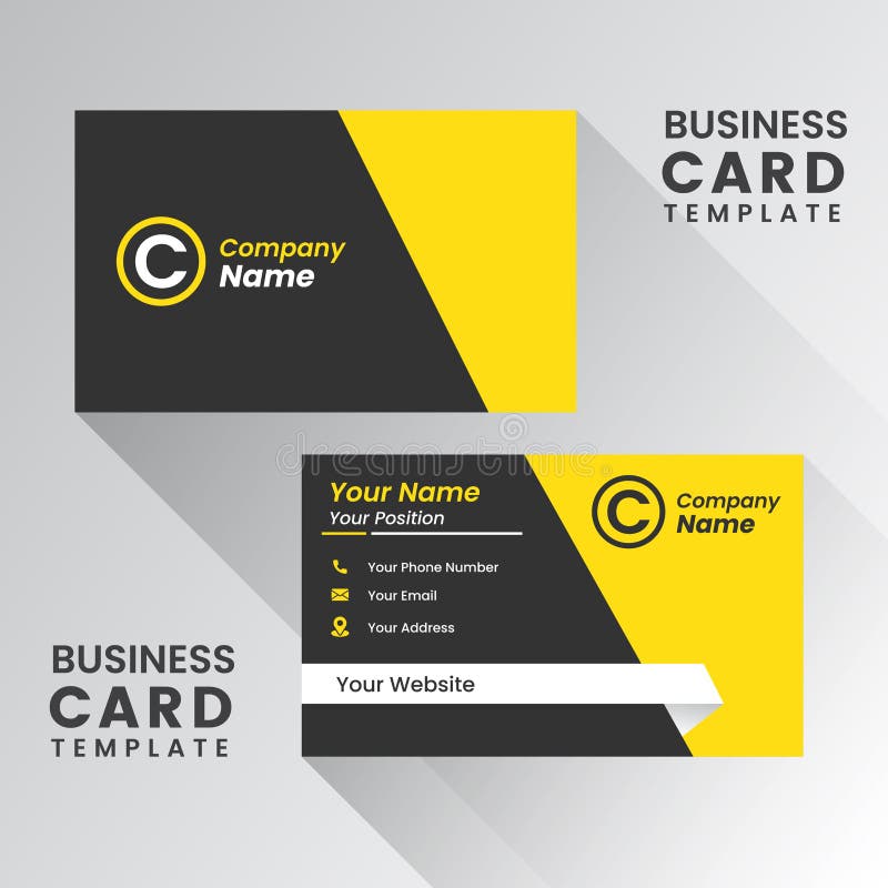 Modern Simple Light Business Card Template with Flat User Interface ...