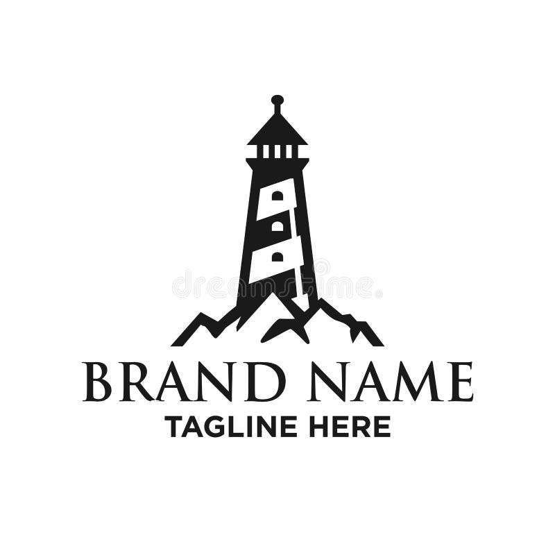Simple Lighthouse Logo Design Template Inspiration Stock Illustrations ...
