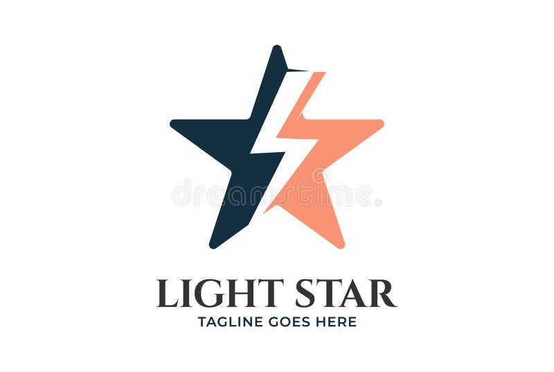 Modern Simple Minimalist Star with Thunder Light Power Energy Logo ...