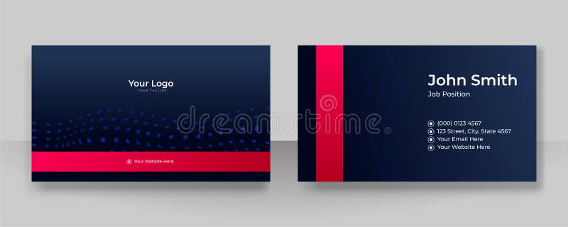 Modern Simple Red Blue Business Card Design with Elegant Pattern ...