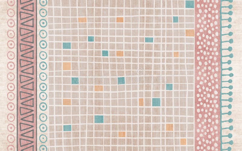 Modern Simple Style Geometric Line Art Carpet Background. Stock ...