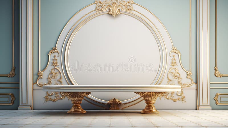 Modern Simple Walls and Elegant, Comfortable Tables. 3D Art Background ... Modern Simple Walls and Elegant, Comfortable Tables. 3D Art Background ...