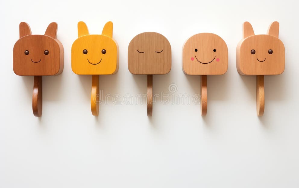 Modern Simplicity Wooden Hook on White Background Stock Illustration ...