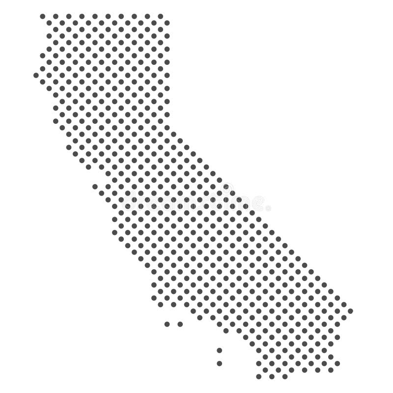 Modern Simplistic California Map Made with Dots Stock Illustration ...