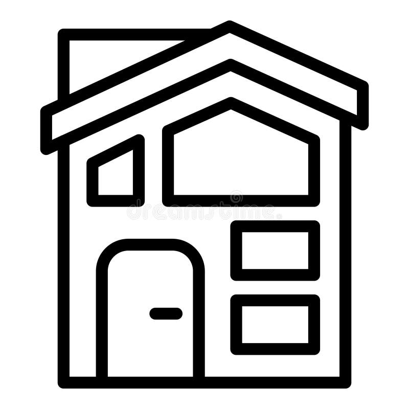 Modern Simplistic House Line Icon Stock Vector - Illustration of flat ...