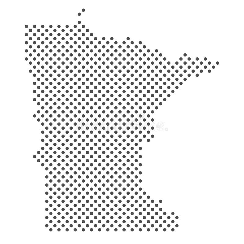 Modern Simplistic Minnesota Map Made with Dots Stock Illustration ...