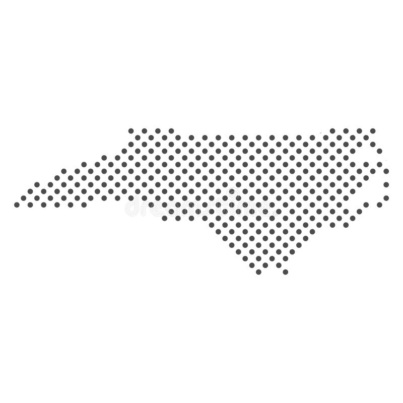 Modern Simplistic North Carolina Map Made with Dots Stock Illustration ...
