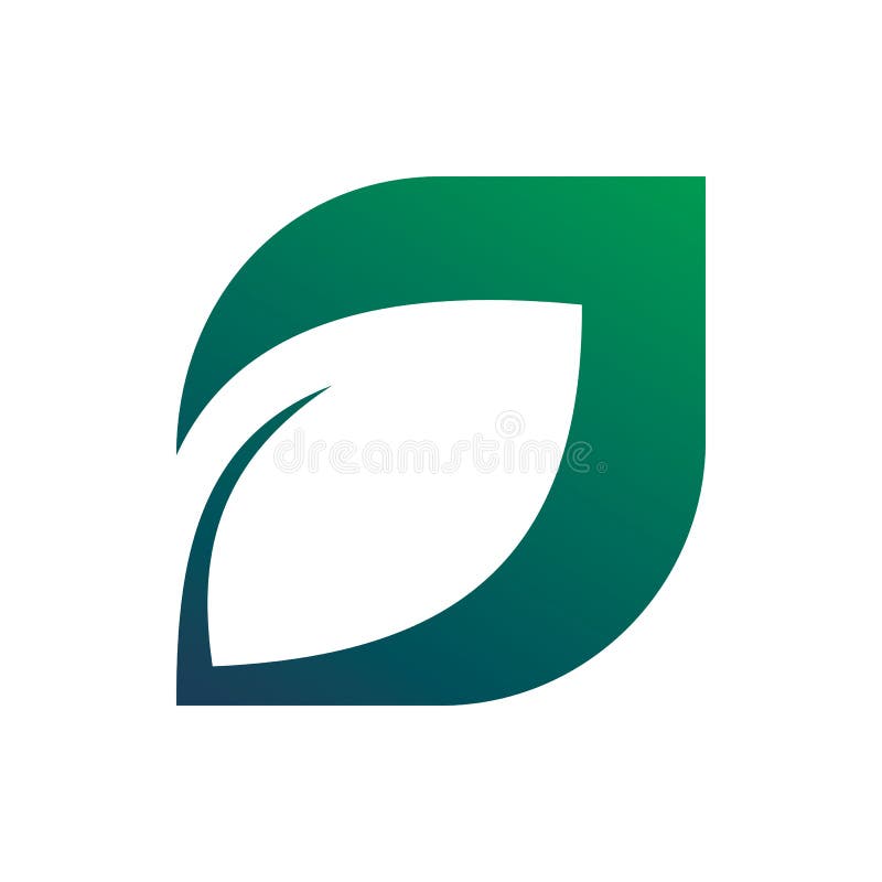 Modern Single Green Nature Leaf Shape Logo Design Stock Illustration ...