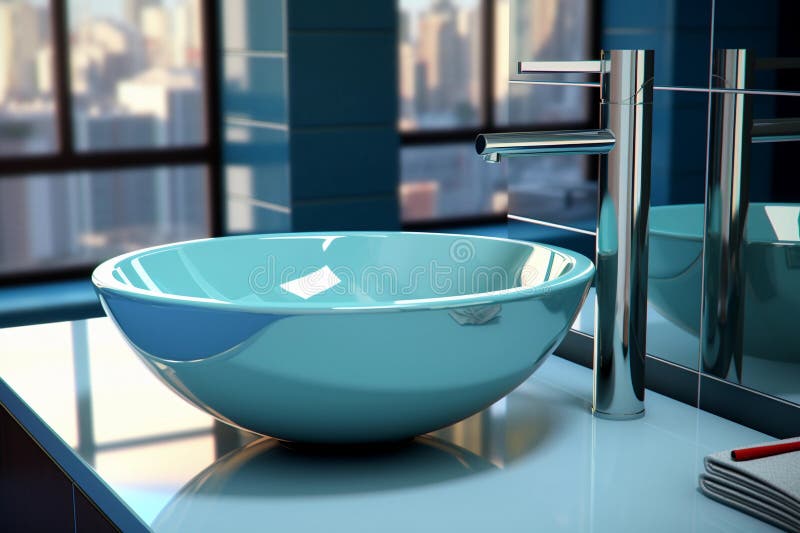 Modern Sink Wash Basin in the Room Stock Illustration - Illustration of ...