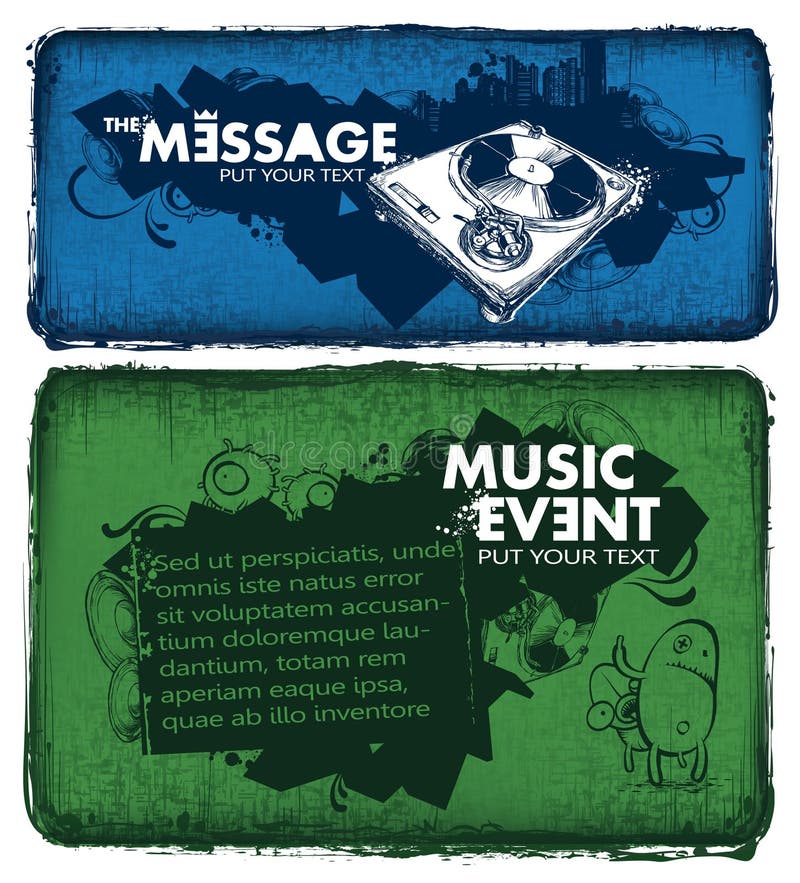 Modern Sketchy Style Banner Stock Vector - Illustration of element ...