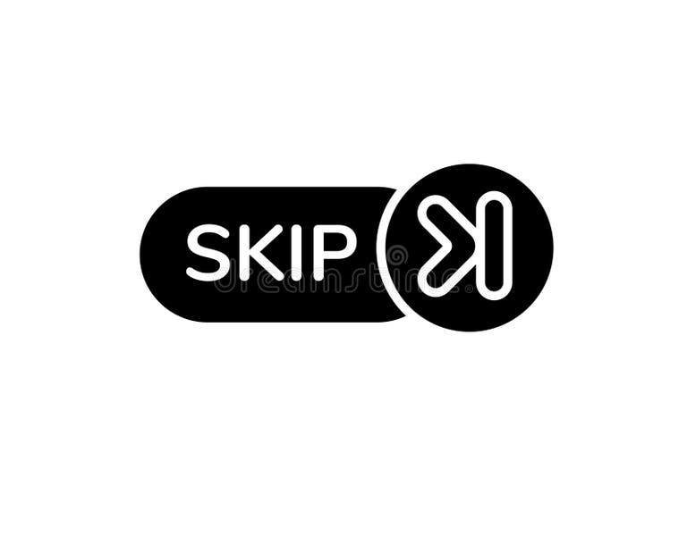 Modern Skip Button Icon with Bold Typography and Creative Arrow Design ...