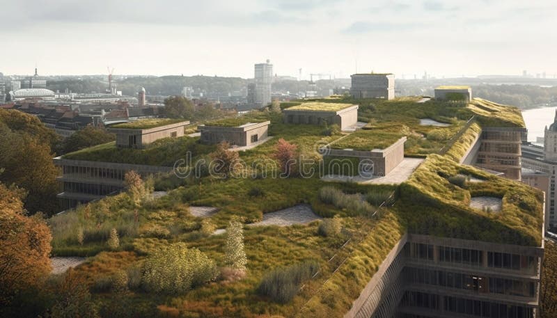 Modern Skyline Built with Nature Support Generated by AI Stock ...
