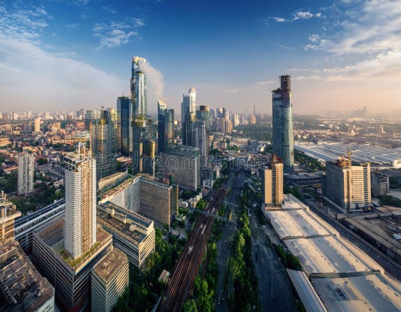 Modern Skyline Development Showcasing Urban Construction Stock Photo ...