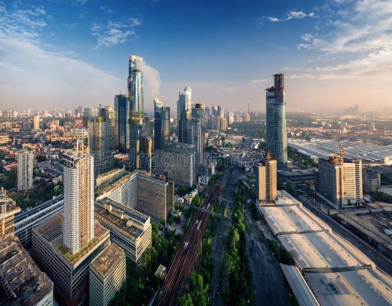 Modern Skyline Development Showcasing Urban Construction Stock Photo ...