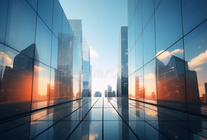 Modern Skyline Office Buildings Construction AI Generated Stock ...