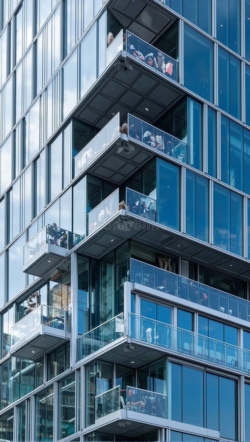 Modern Skyscraper Architecture with Cantilevered Floors Meeting ...