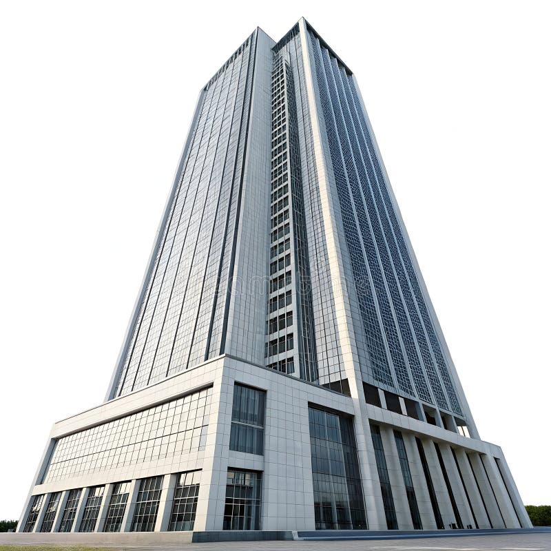 Modern Skyscraper Architecture Isolated on White Background Stock ...