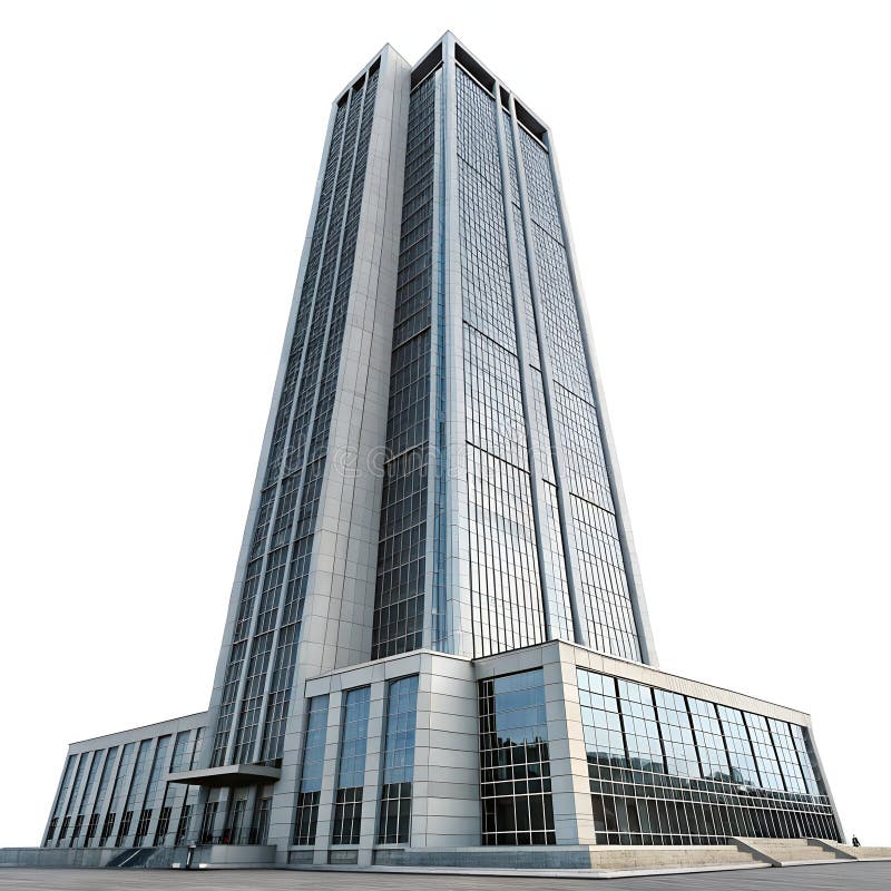 Modern Skyscraper Architecture Isolated on White Background Stock ...