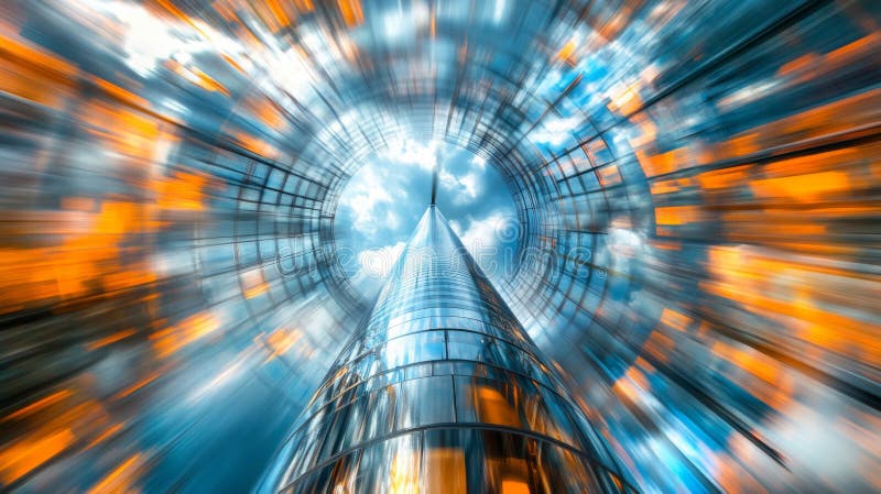 Modern Skyscraper Architecture Reaching for the Sky Stock Illustration ...