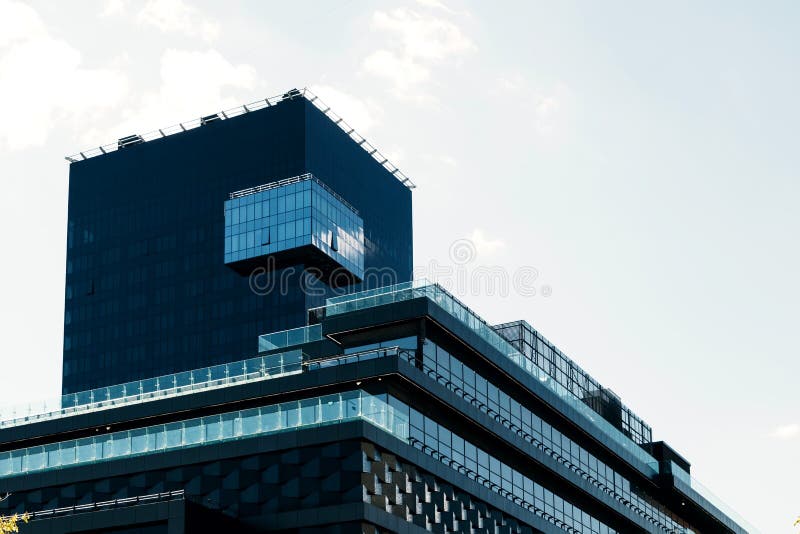 Modern Skyscraper on a Background of Blue Sky Stock Image - Image of ...