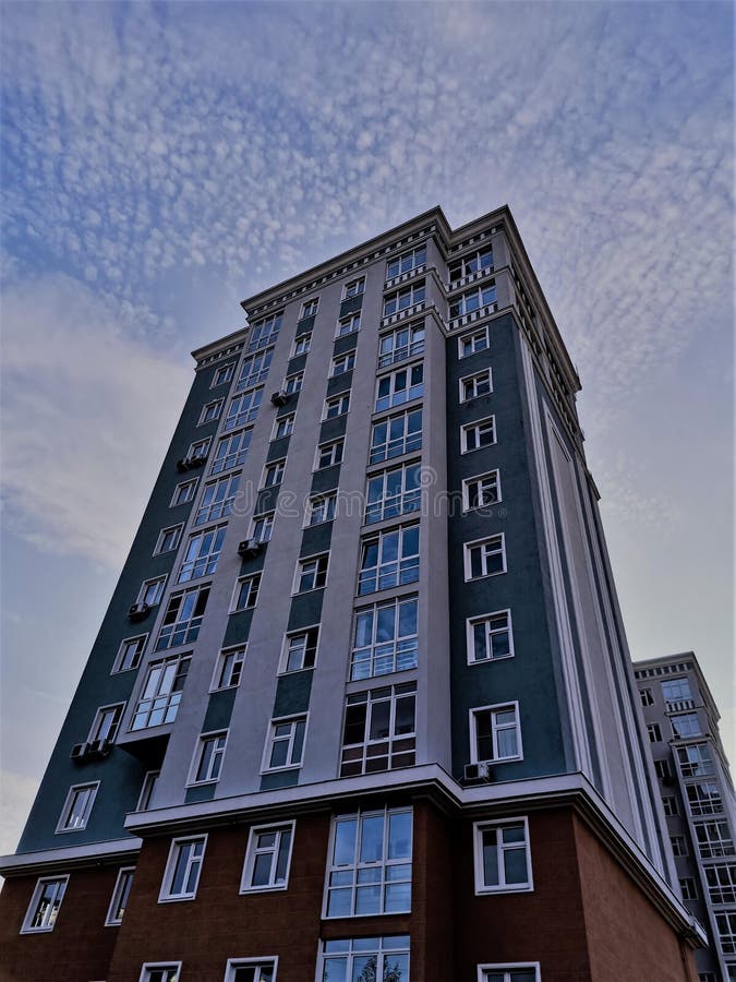 Modern Skyscraper on the Blue Sky Background Stock Image - Image of ...
