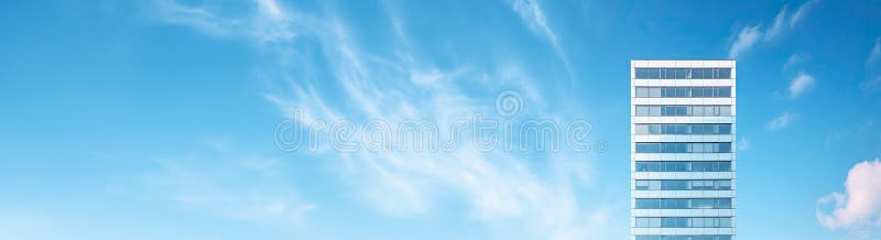 Modern Skyscraper in the Blue Sky Banner Copy Space Wide AI Image Stock ...