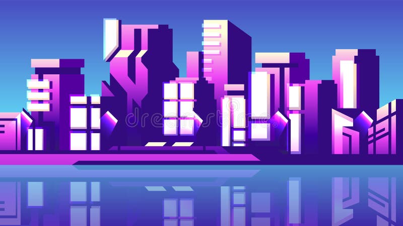 Modern Skyscraper Building Horizontal Cityscape Stock Vector ...