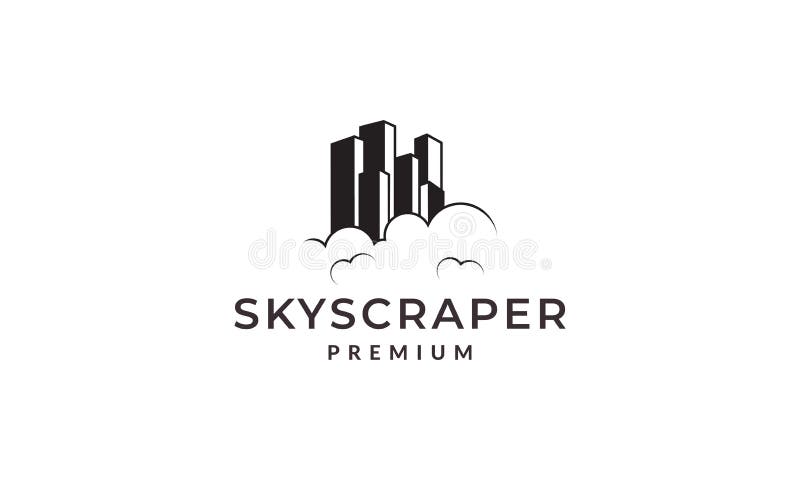 Modern Skyscraper with Cloud Logo Vector Icon Illustration Design Stock ...