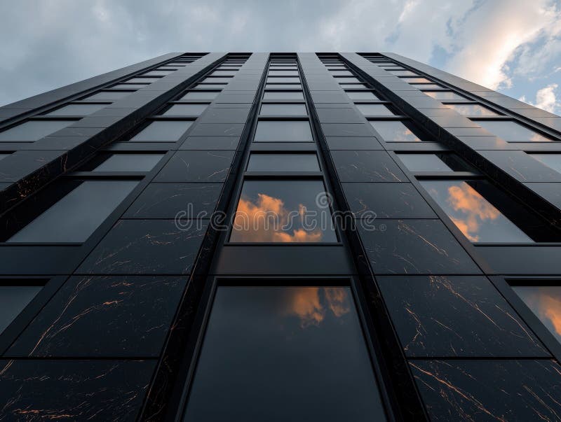 Modern Skyscraper with Cloud Reflections in the Windows. Stock ...